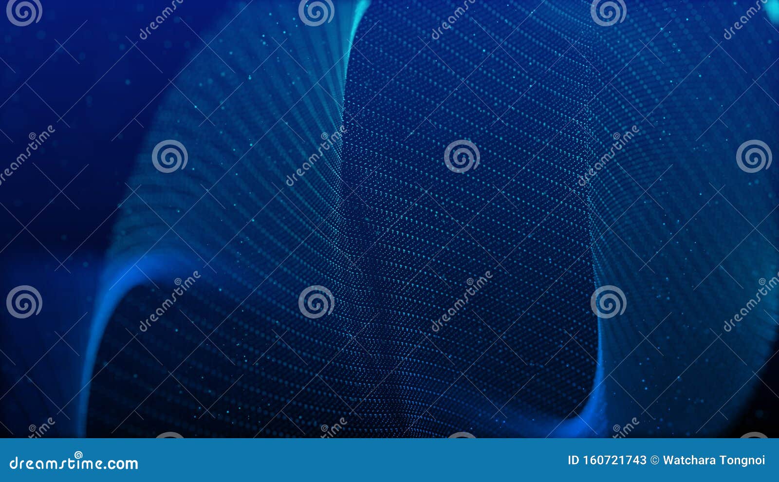 Beautiful Abstract Wave Technology Background with Blue Light Digital ...