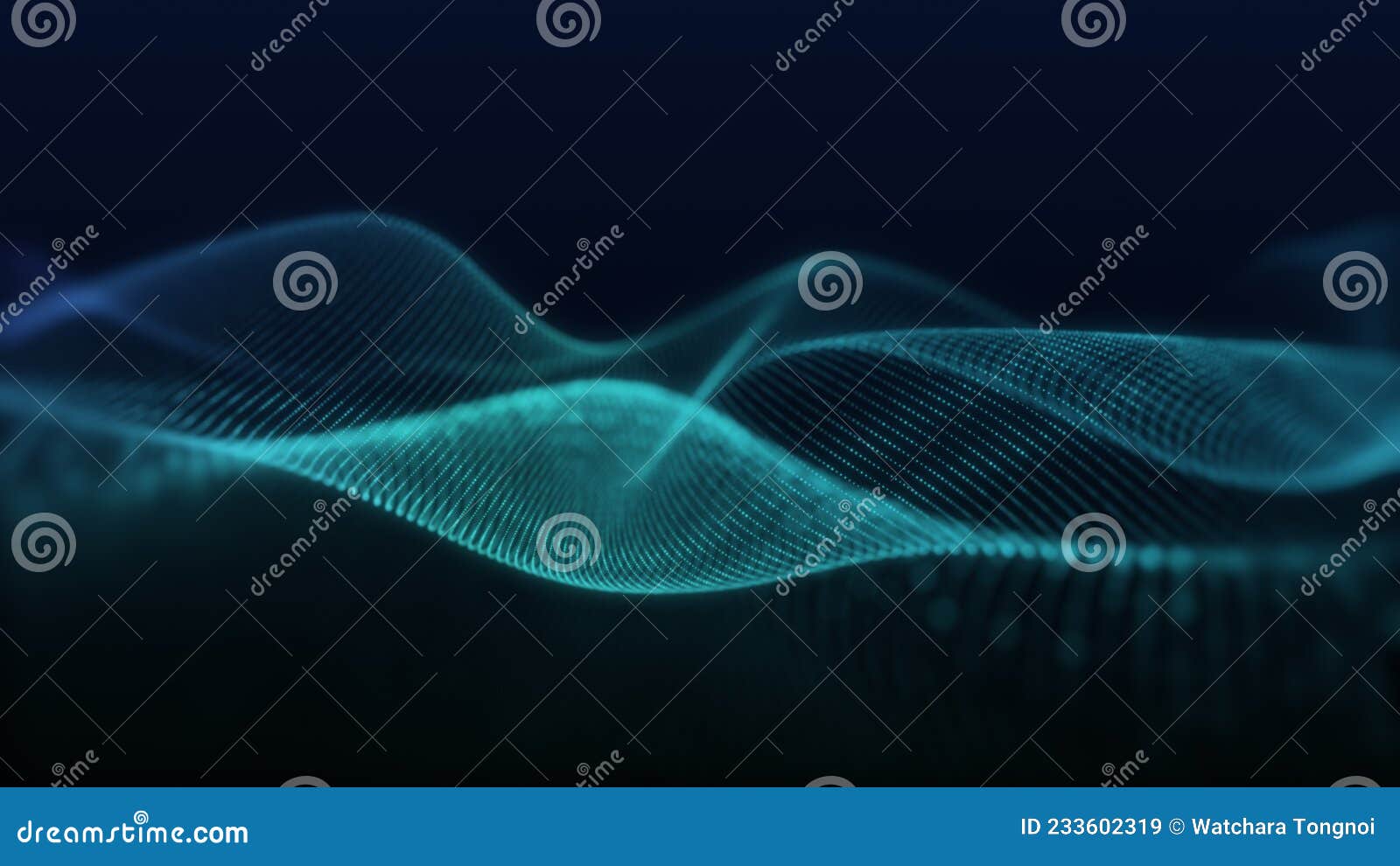Beautiful Abstract Wave Technology Background with Blue Light, Digital ...