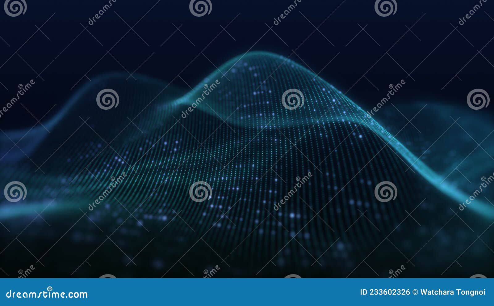 Beautiful Abstract Wave Technology Background with Blue Light, Digital ...