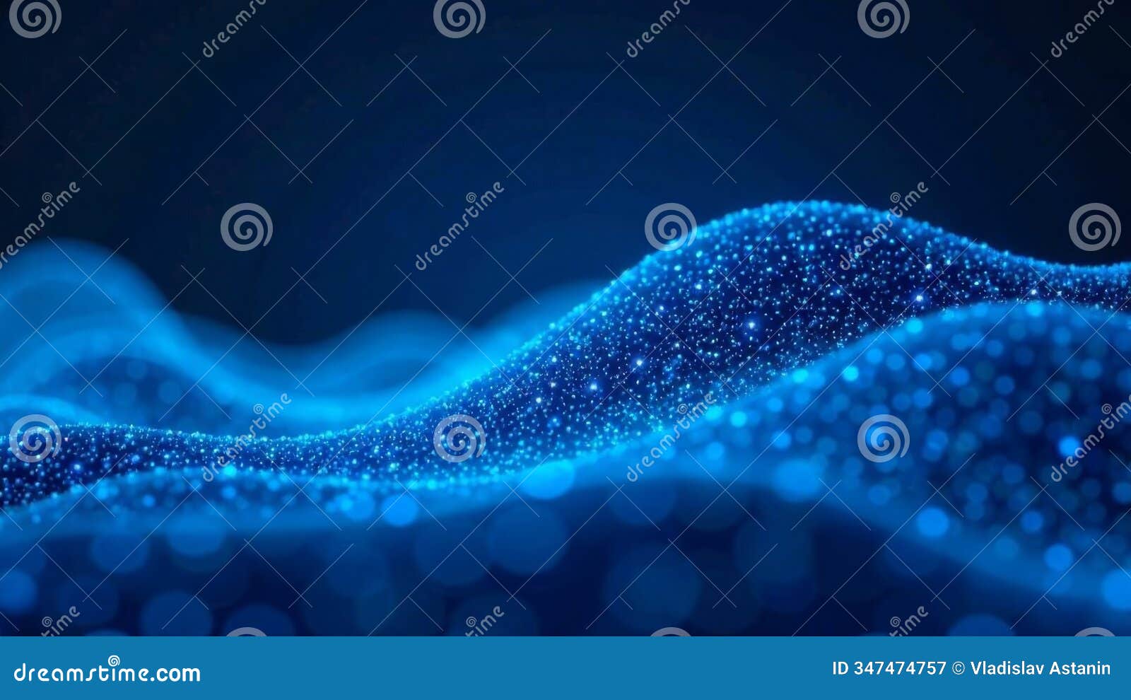 Beautiful Abstract Wave Technology Background with Blue Light Digital ...