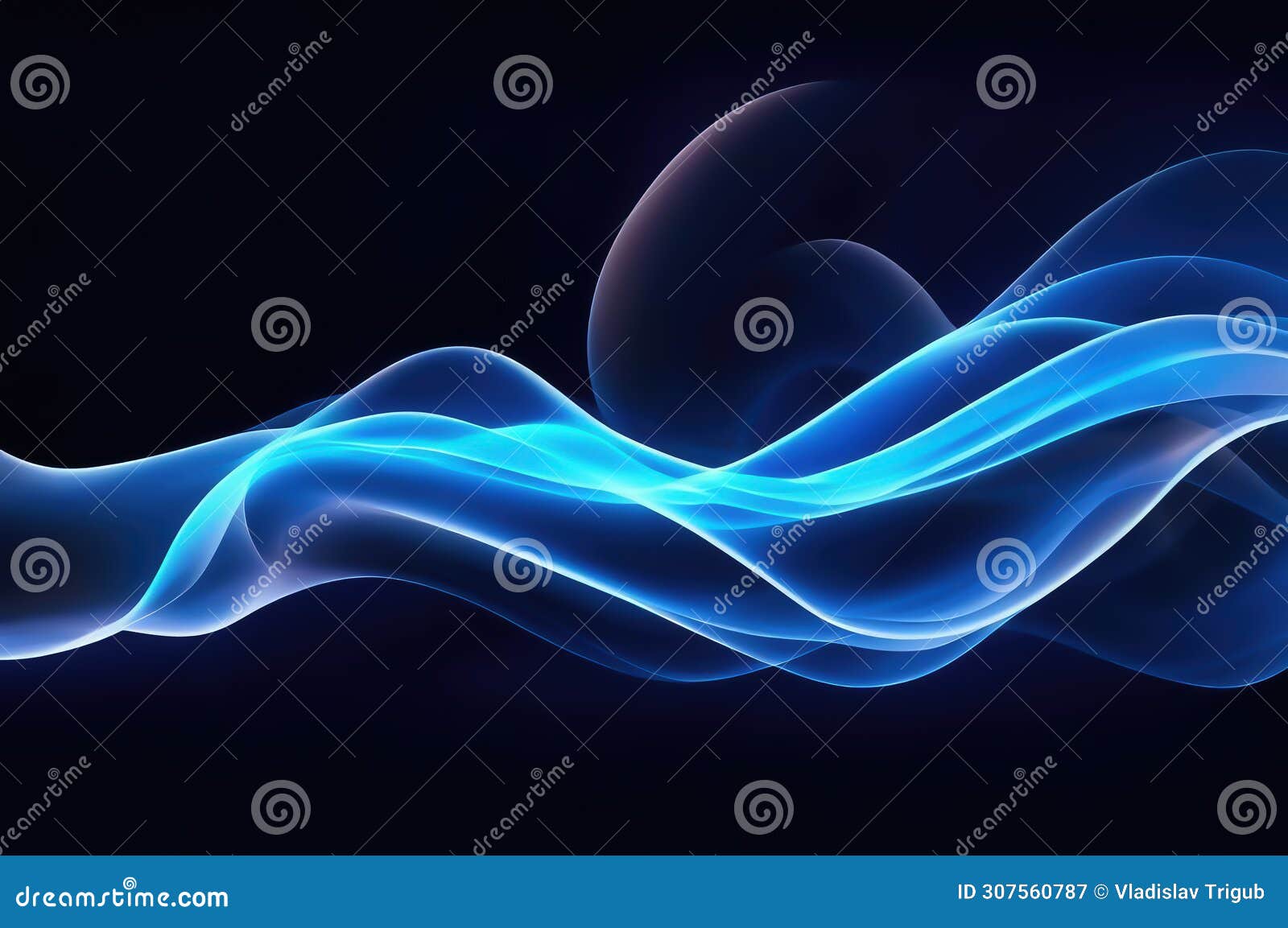 Beautiful Abstract Wave Technology Background with Blue Light, Digital ...