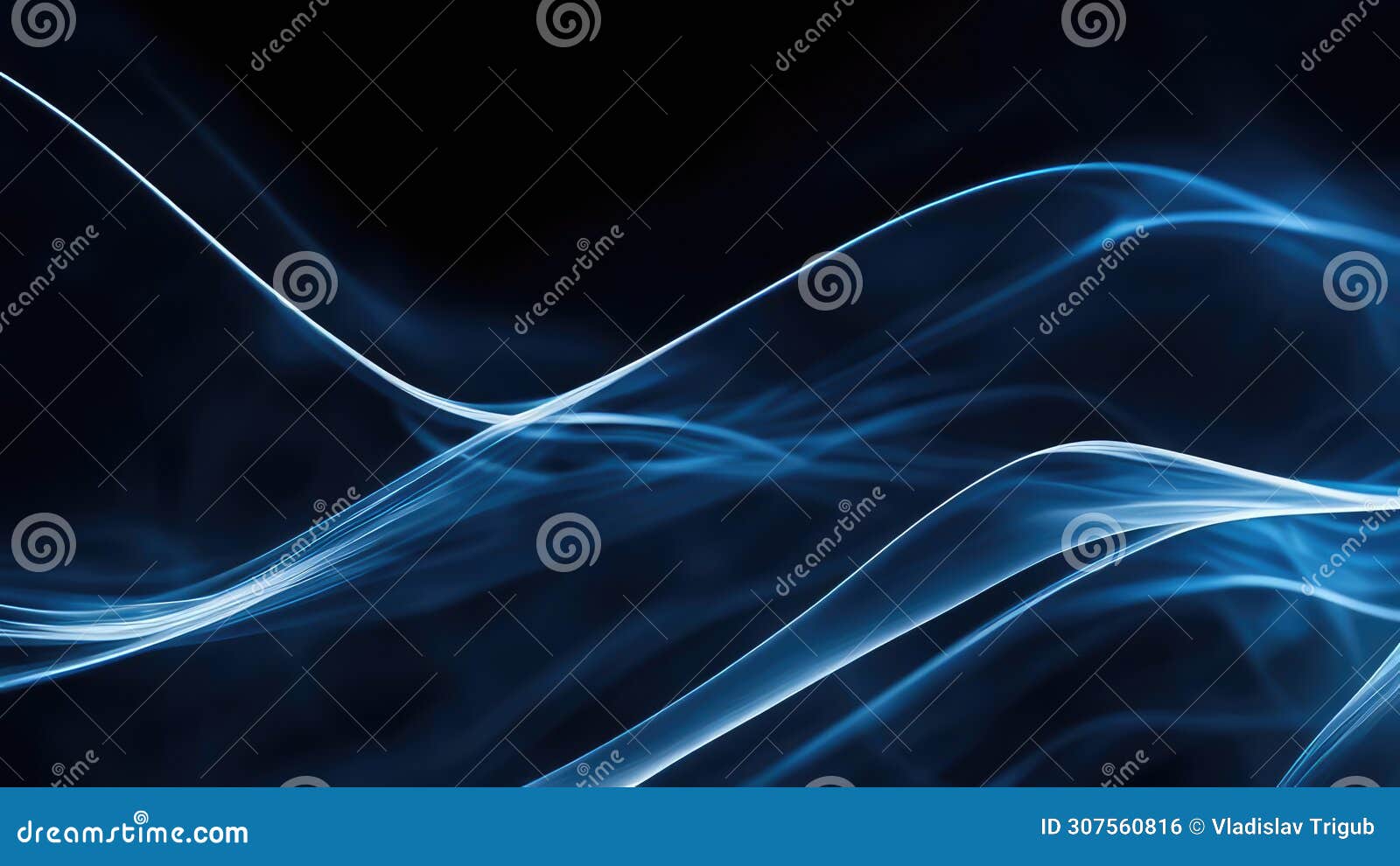 Beautiful Abstract Wave Technology Background With Blue Light, Digital ...