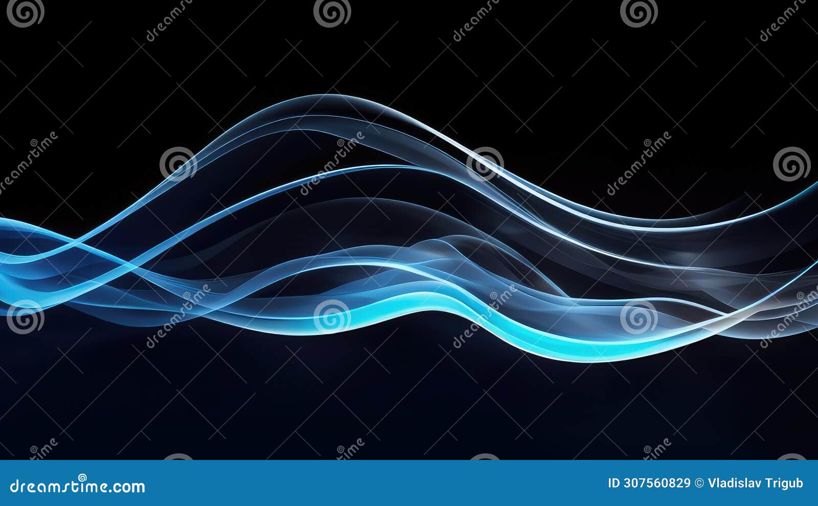 Beautiful Abstract Wave Technology Background with Blue Light, Digital ...