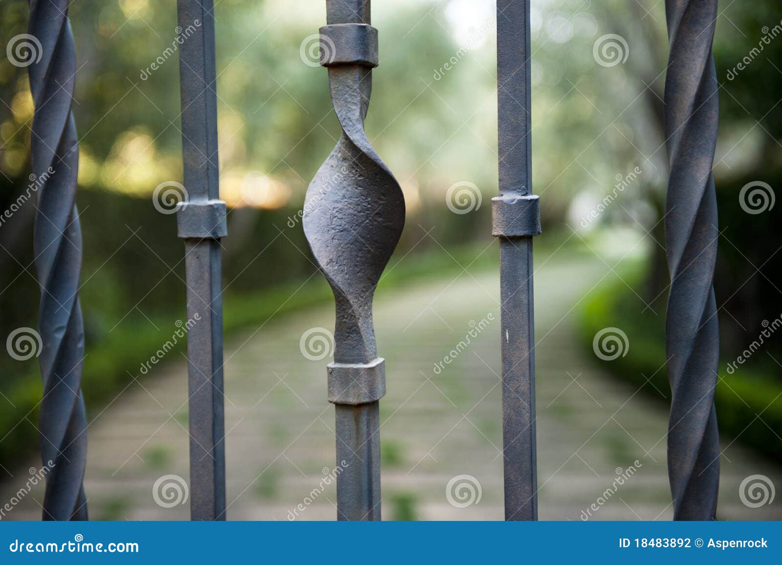 Beautiful Abstract Wrought Iron Gate Stock Photo - Image of green ...