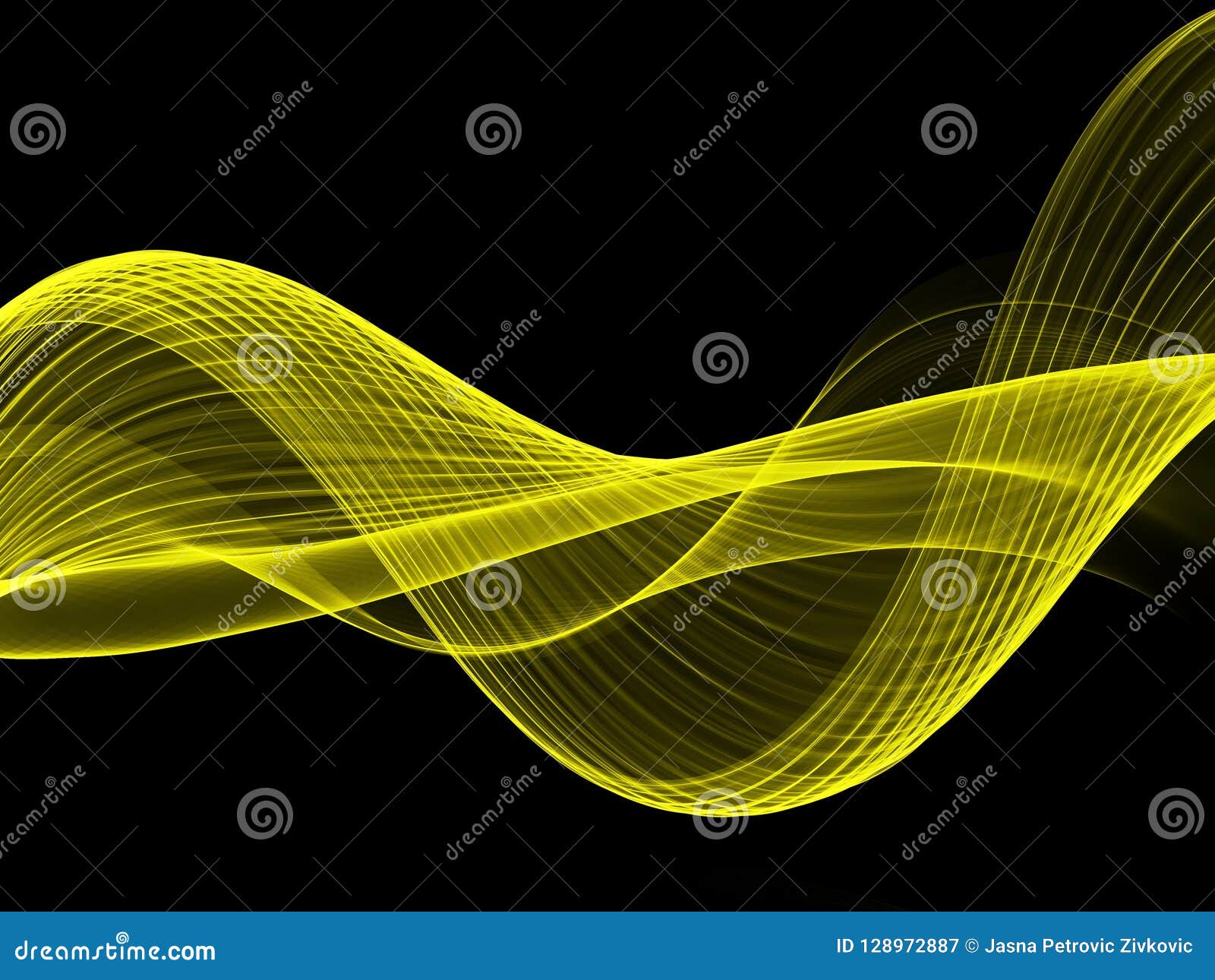 Abstract Yellow Flow Wave Background Stock Illustration - Illustration ...