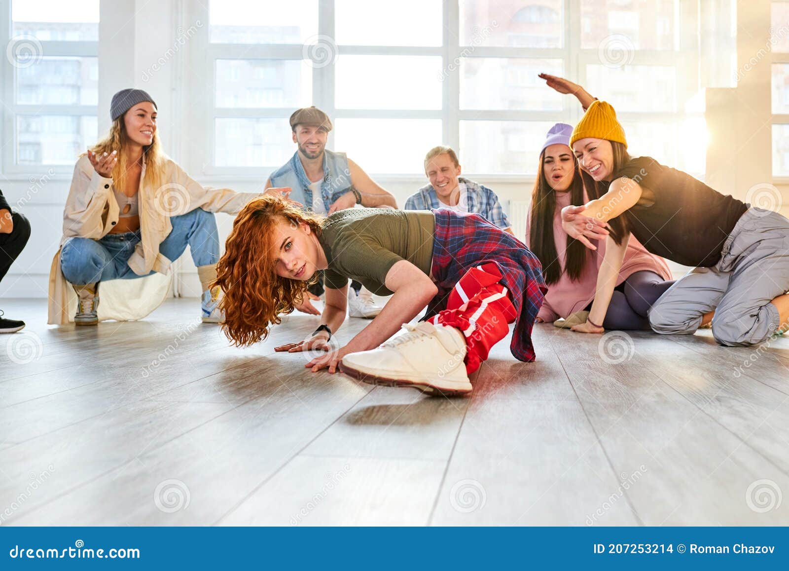 Beautiful Active Young People Repeating a Performance Stock Photo ...