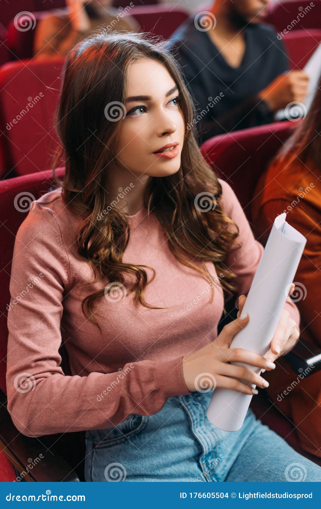 Actress Reading Scripts in Theatre with Stock Photo - Image of audition ...