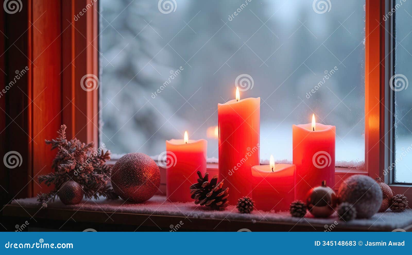 Beautiful Advent Candles with Copy Space Stock Illustration ...