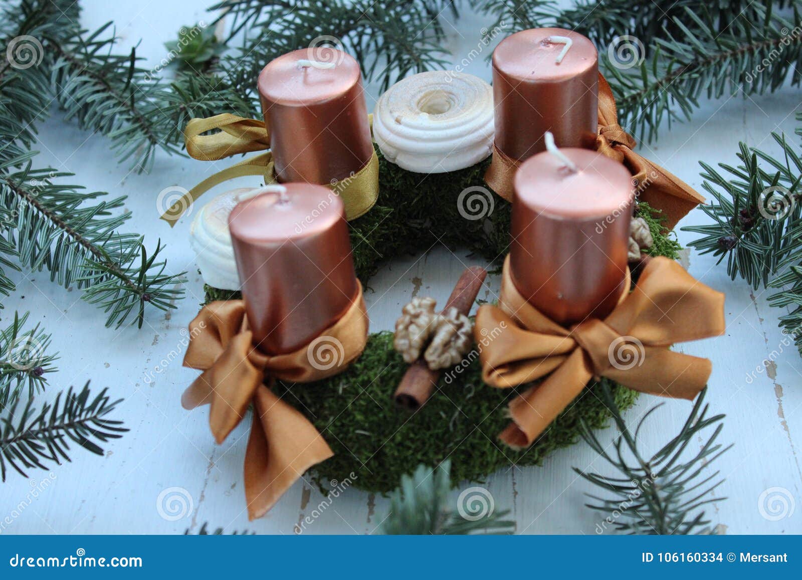 Beautiful Advent wreath stock photo. Image of tree, advent - 106160334