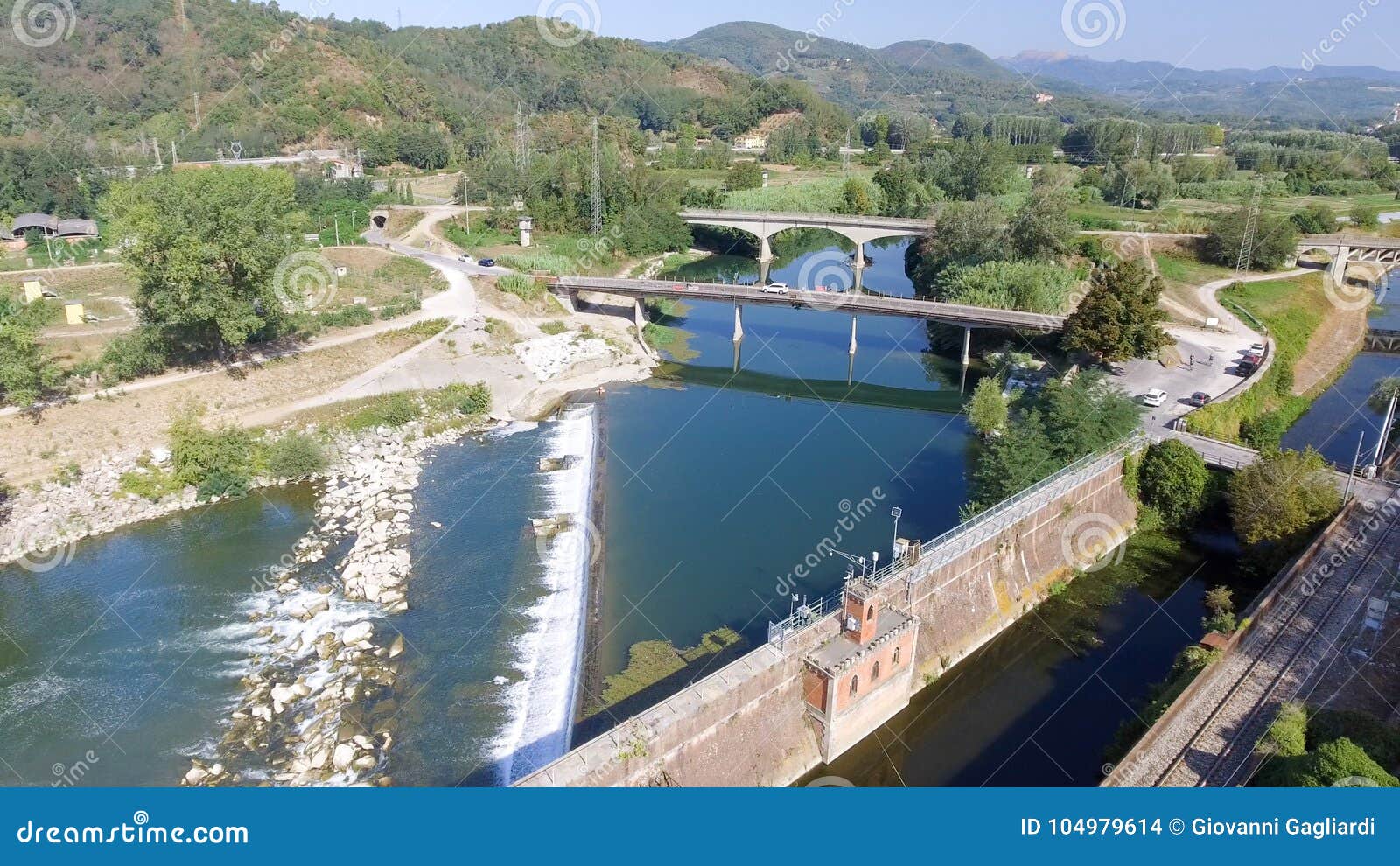 Beautiful Aerial View of Bridges Across River Stock Photo - Image of ...
