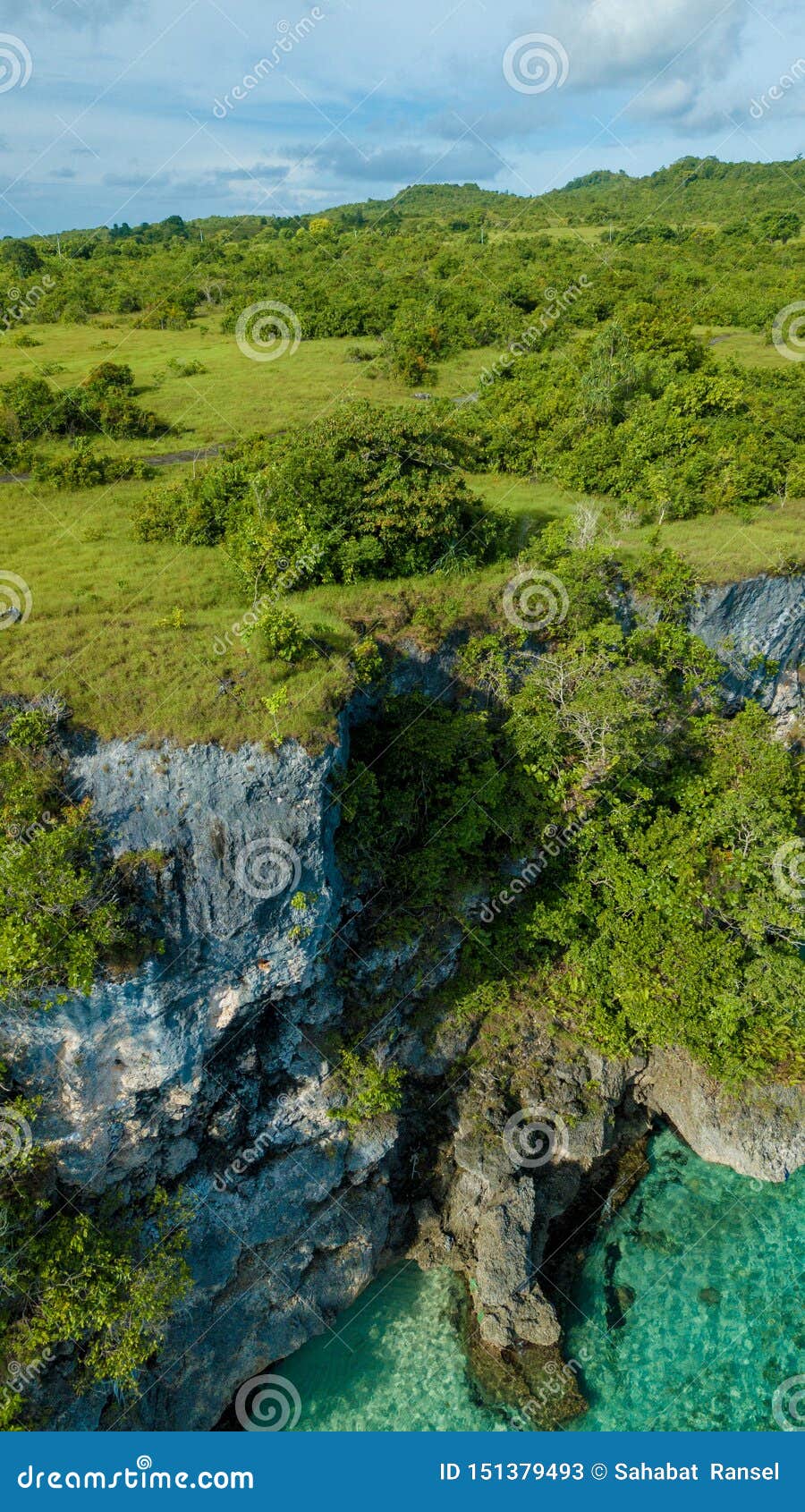 Aerial View of Cliffs on the Edge of the Ocean Stock Image - Image of ...