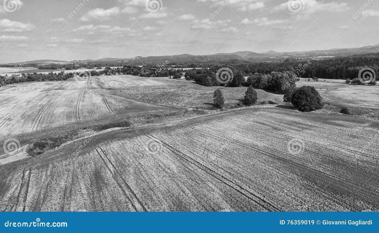 Beautiful Aerial View of German Countryside and Meadows Stock Image ...
