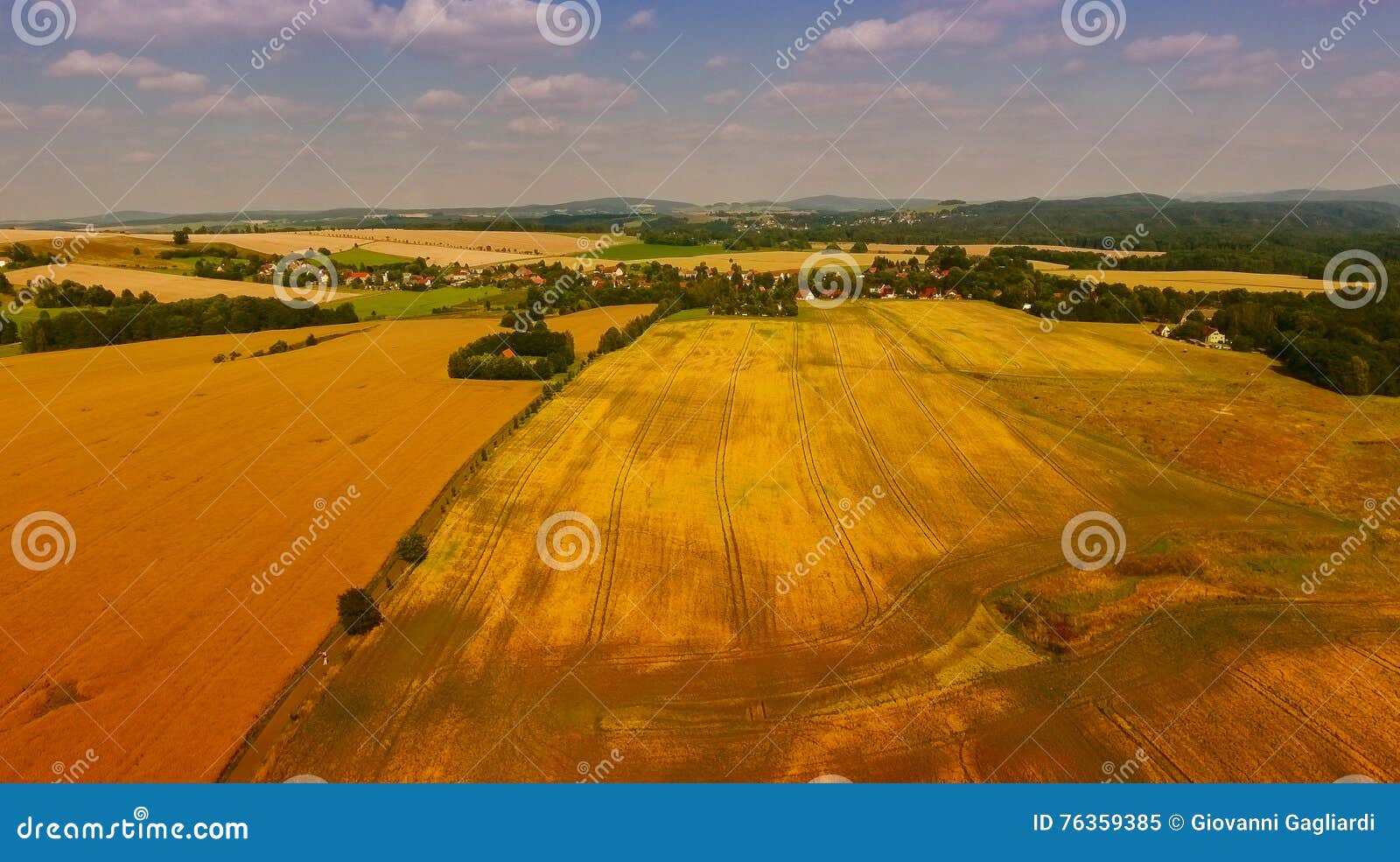 Beautiful Aerial View of German Countryside and Meadows Stock Image ...