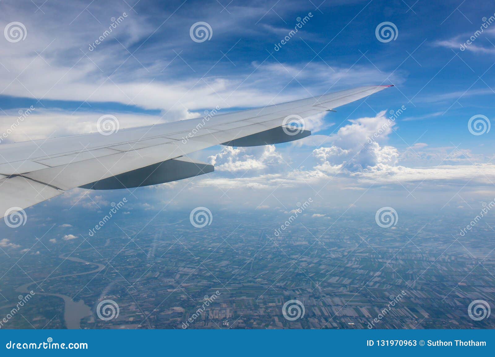 Beautiful Aerial View from the Plane Over Stock Image - Image of ...