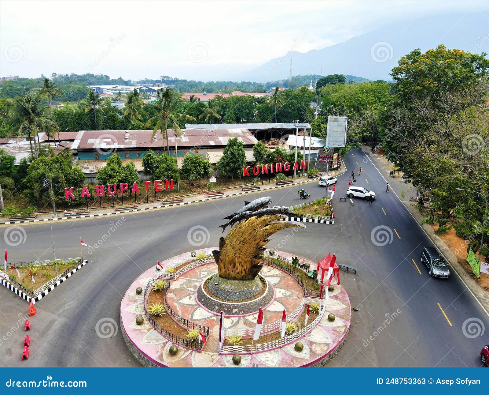 Beautiful Aerial View, Ring Road, in Kuningan, West Java Editorial ...