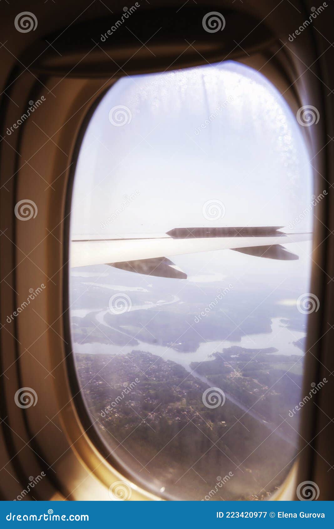 Beautiful Aerial View Seen through Window of Flying Aeroplane Stock ...