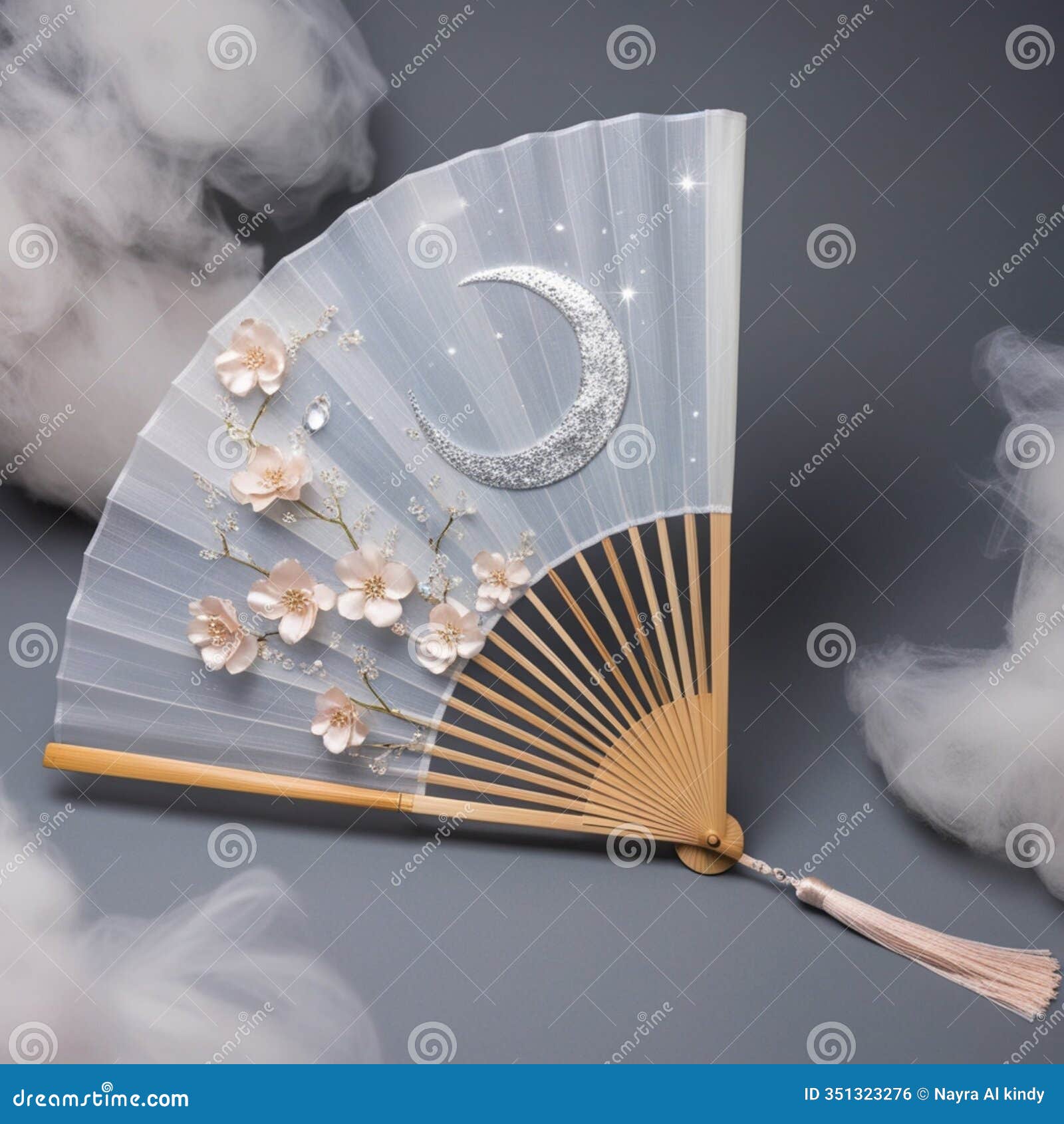 A Beautiful Aesthetic Chinese Fan with Elegance Background Stock Photo ...