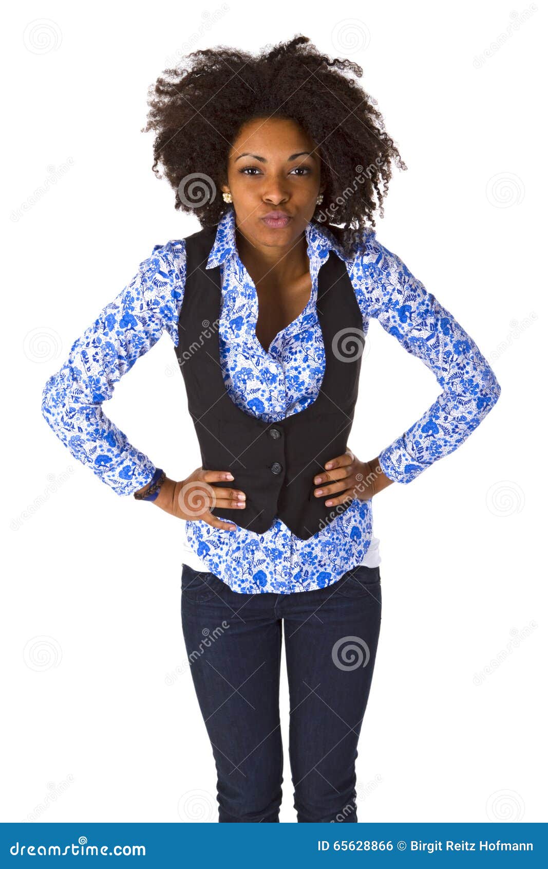 Beautiful African American Making Pout Stock Photo - Image of woman ...