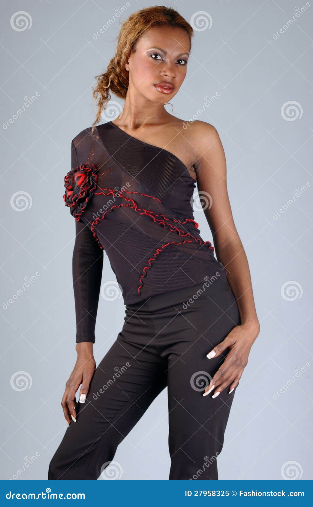 Beautiful African American Model Posing Classy Stock Image - Image of ...