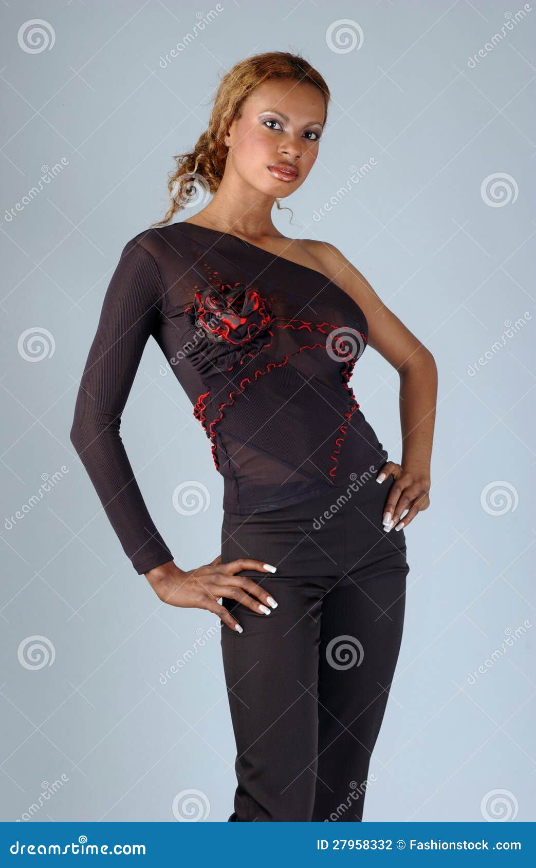 Beautiful African American Model Posing Classy Stock Photo - Image of ...