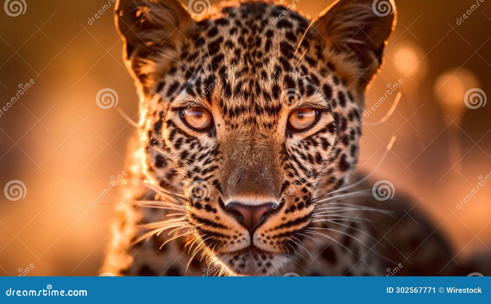 Beautiful African Leopard Looking at the Camera. AI-generated Stock ...