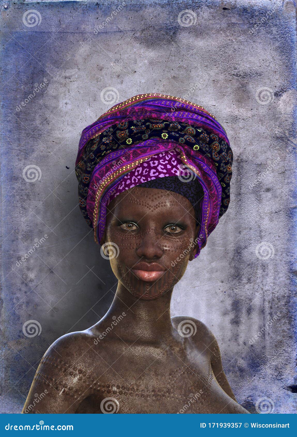 Tribal Woman Portrait Woman Portait In Tribal Style Illustration In