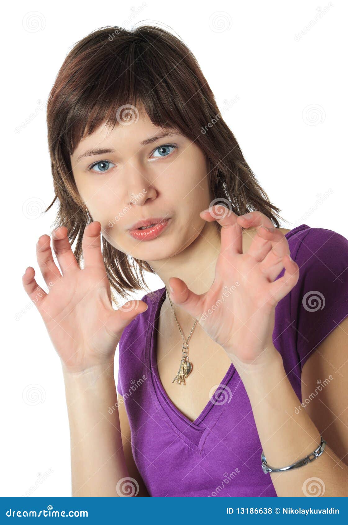 Beautiful Aggression Red Girl Stock Photo - Image of expressing, person ...