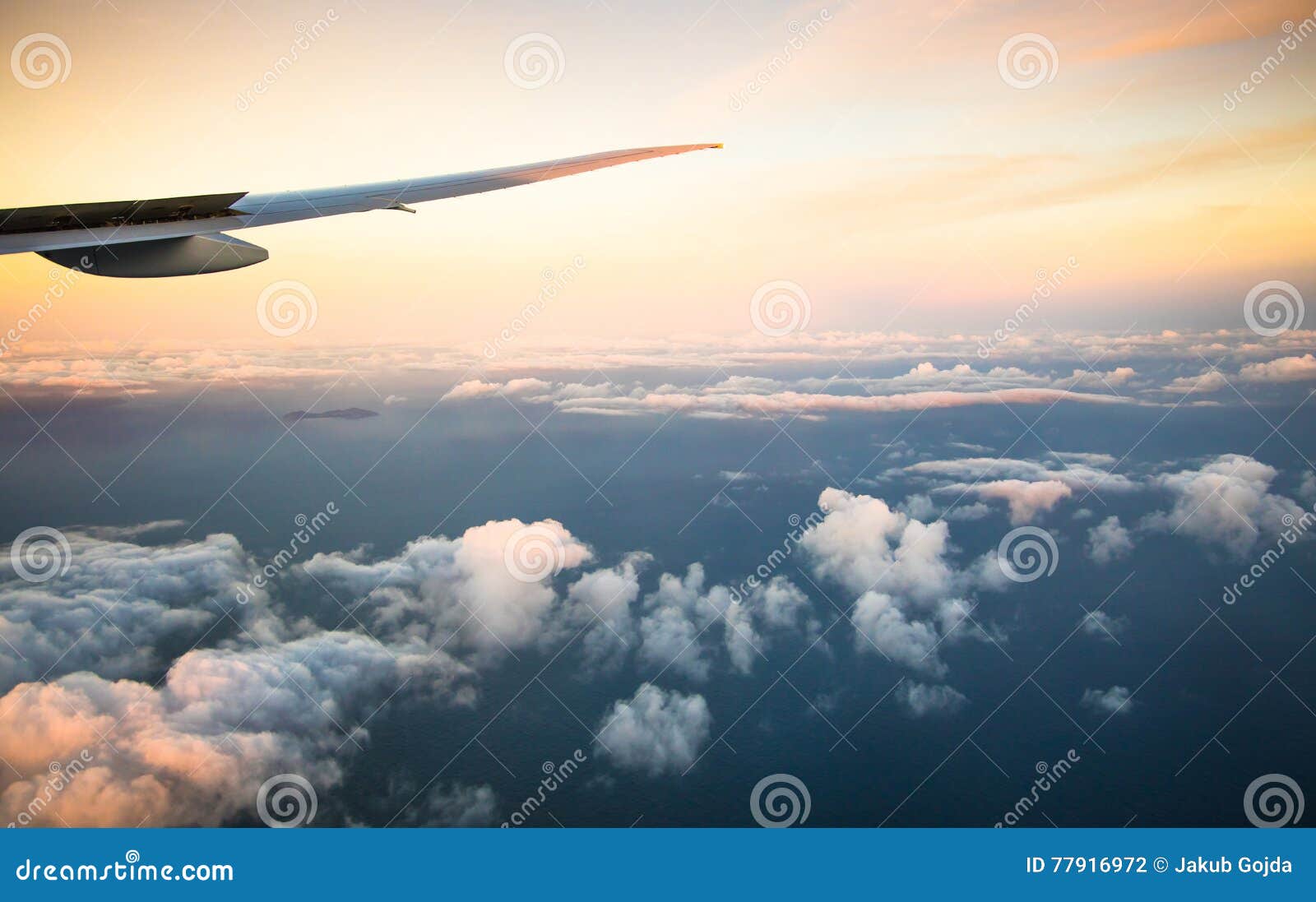 Beautiful Airplane View Above Clouds Stock Photo - Image of commercial ...