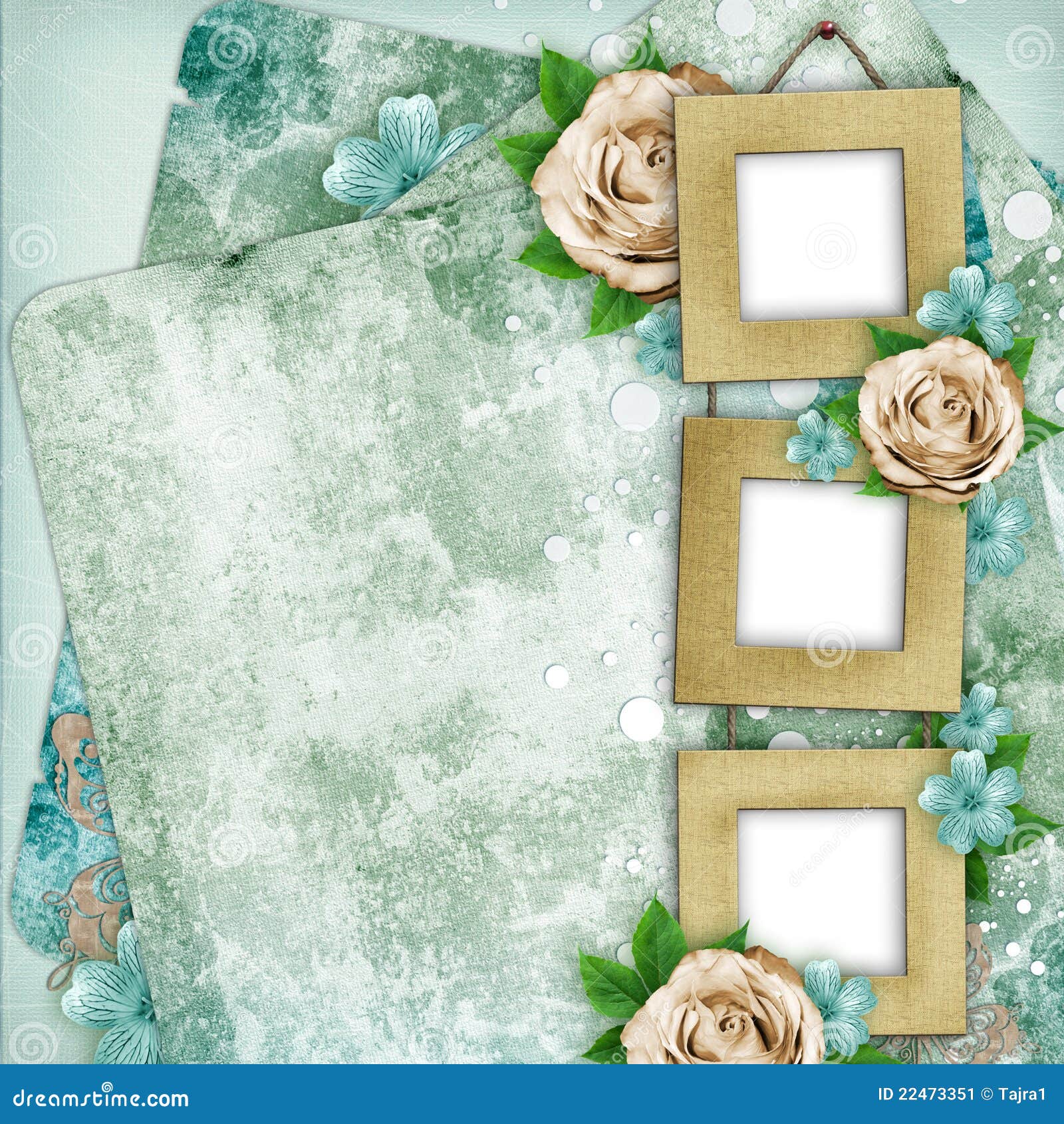 Beautiful Album Page in Scrapbook Style Stock Illustration ...