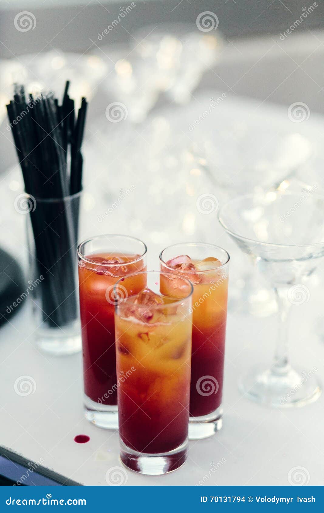 Beautiful Alcohol Cocktails on the Table Stock Photo - Image of bright ...