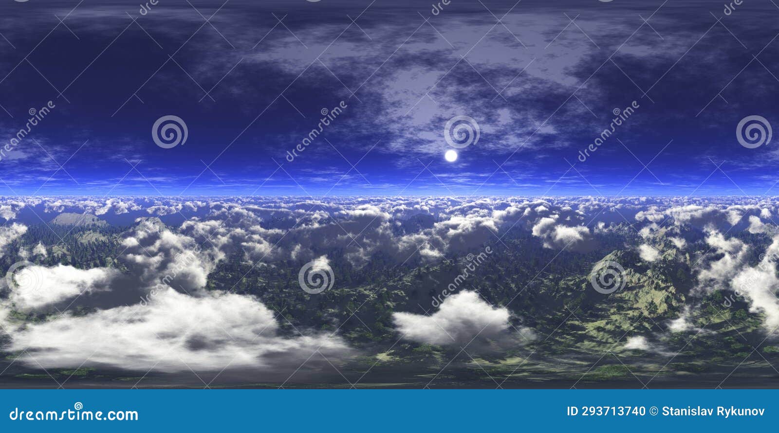 Beautiful Alien View of the Planet’s Surface, HDRI Stock Illustration ...