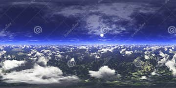 Beautiful Alien View of the Planet’s Surface, HDRI Stock Illustration ...