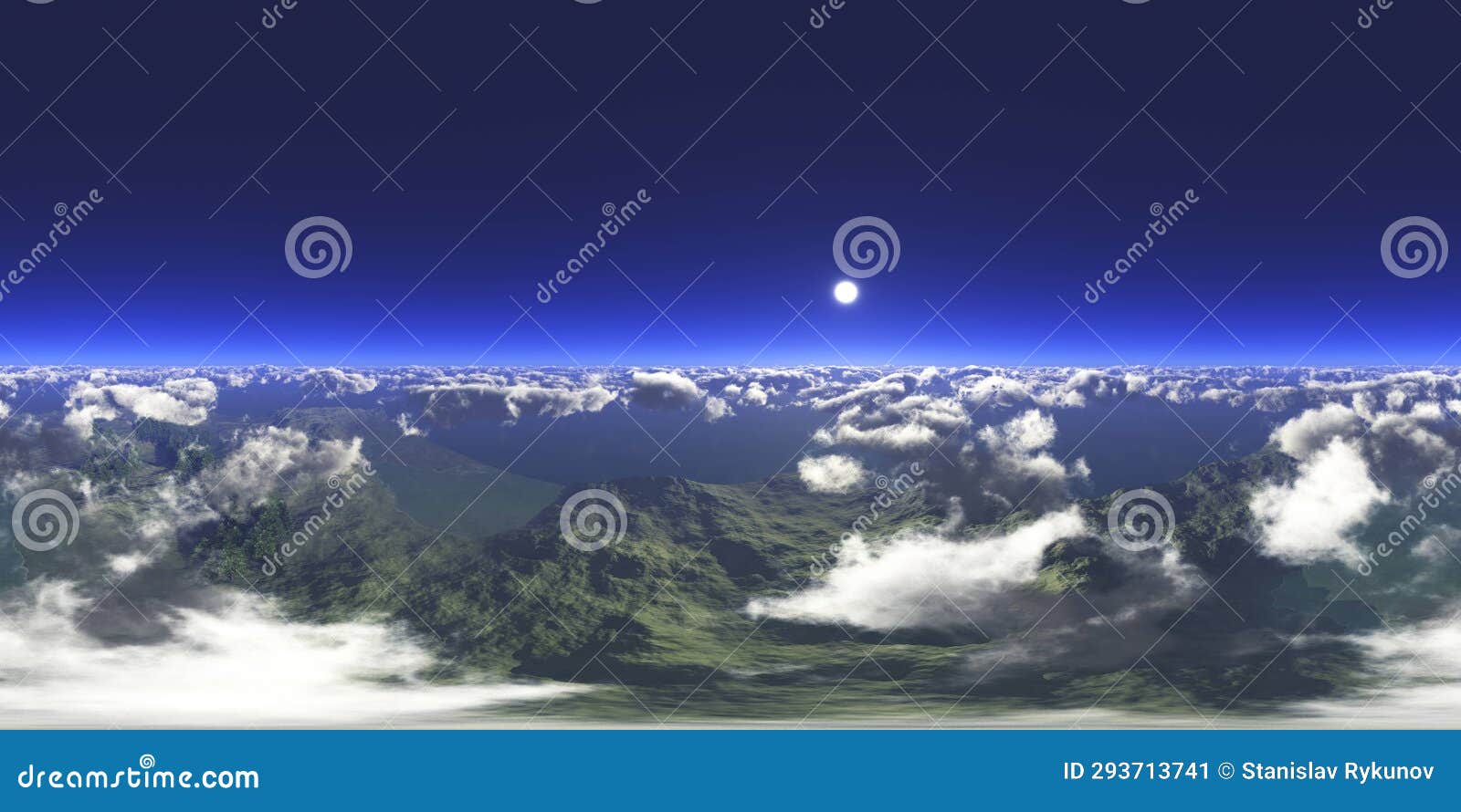 Beautiful Alien View of the Planet’s Surface, HDRI Stock Illustration ...