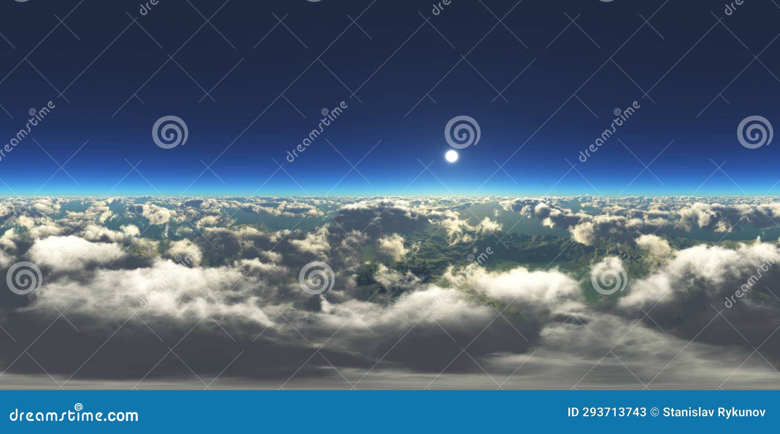 Beautiful Alien View of the Planet’s Surface, HDRI Stock Illustration ...