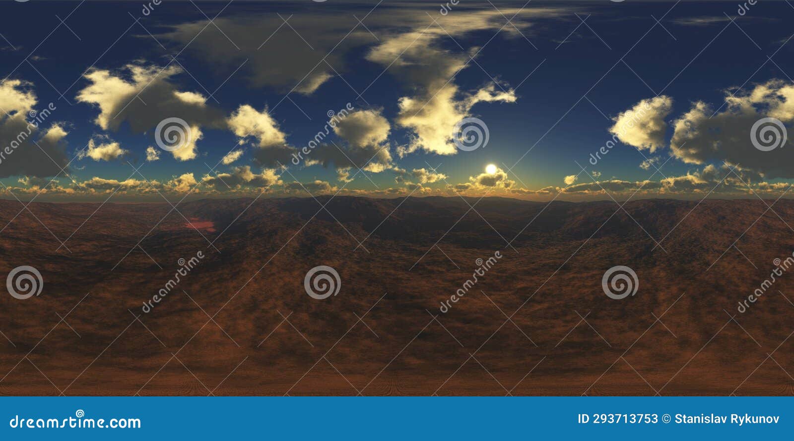 Beautiful Alien View of the Planet’s Surface, HDRI Stock Illustration ...
