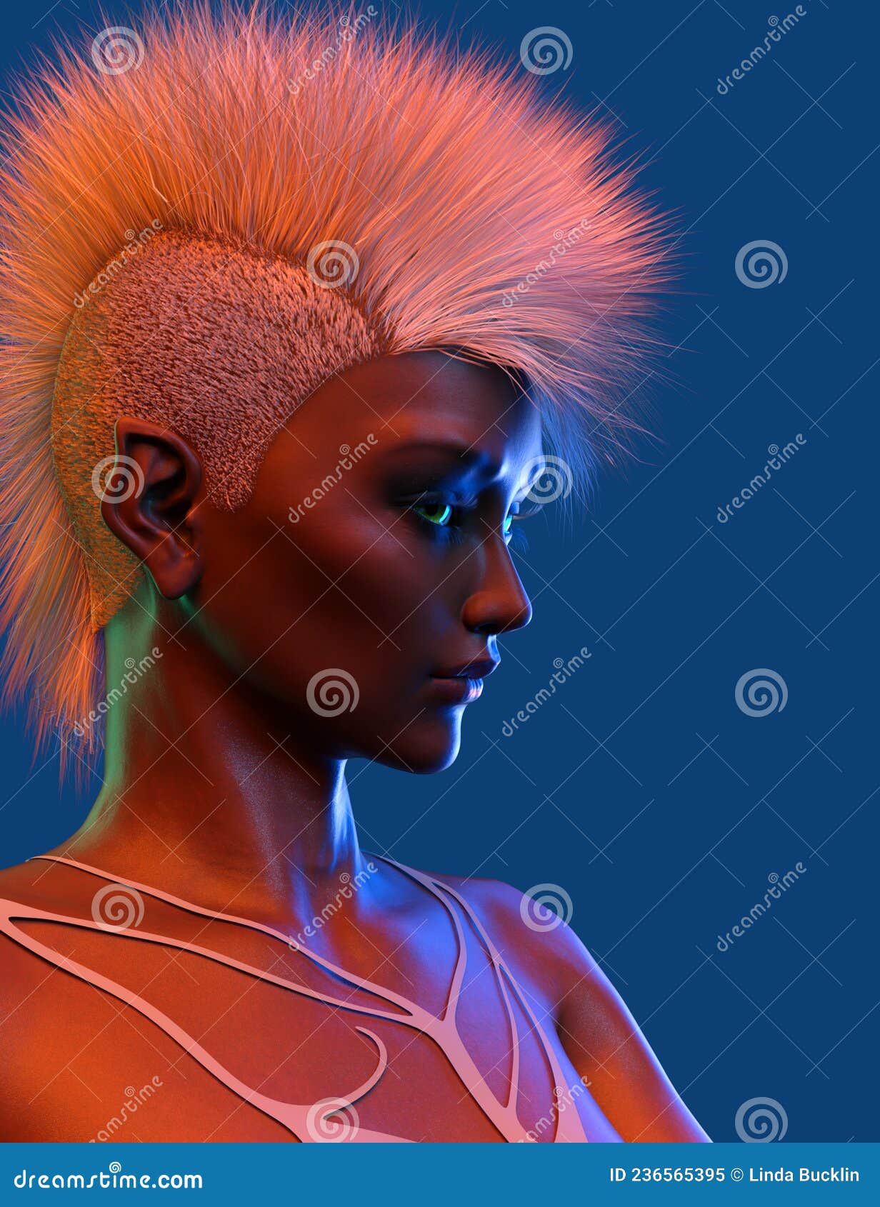 Beautiful Alien Woman - Profile Stock Illustration - Illustration of ...