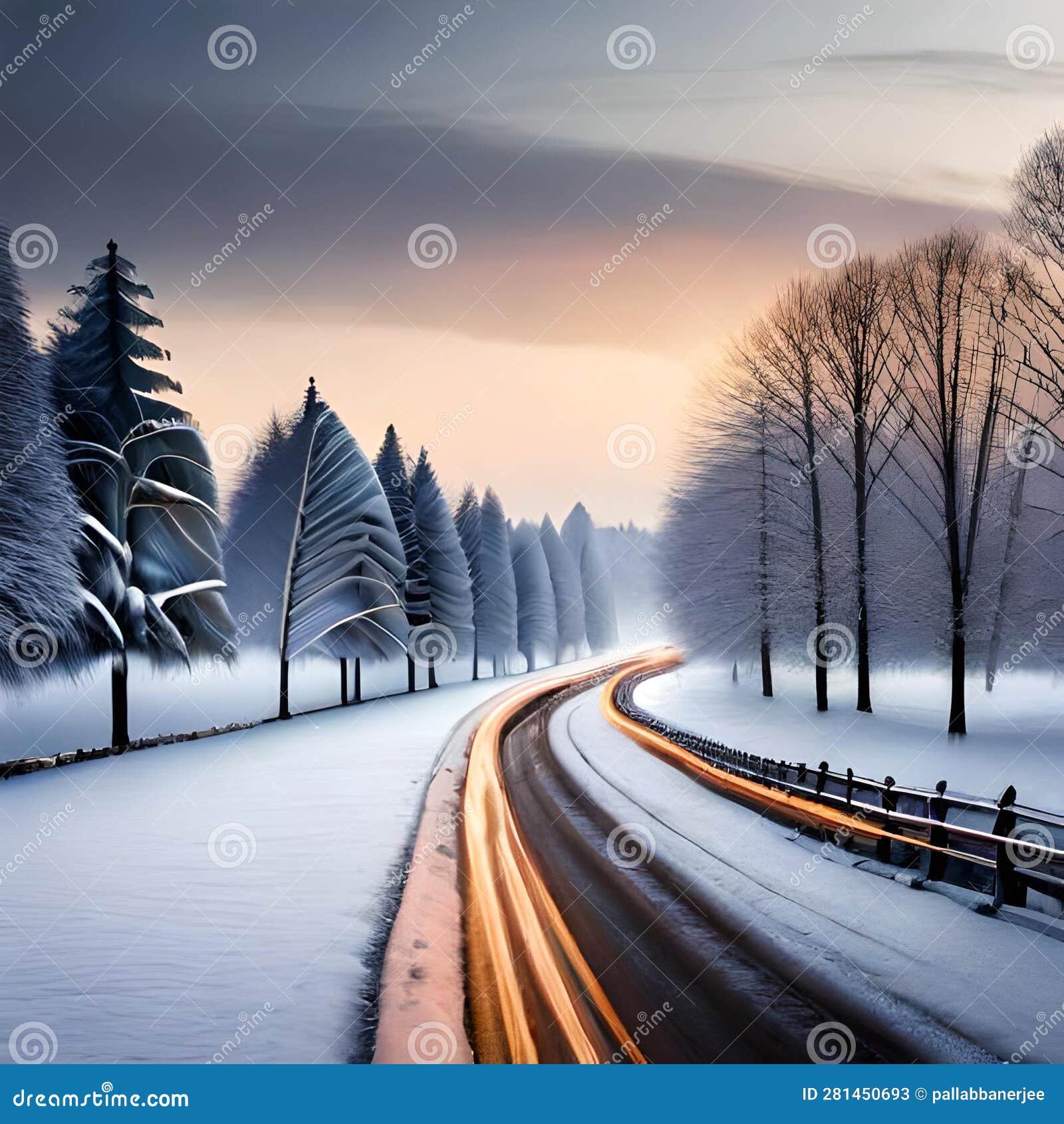 Beautiful Alley through the Lush Green Forest Stock Illustration ...