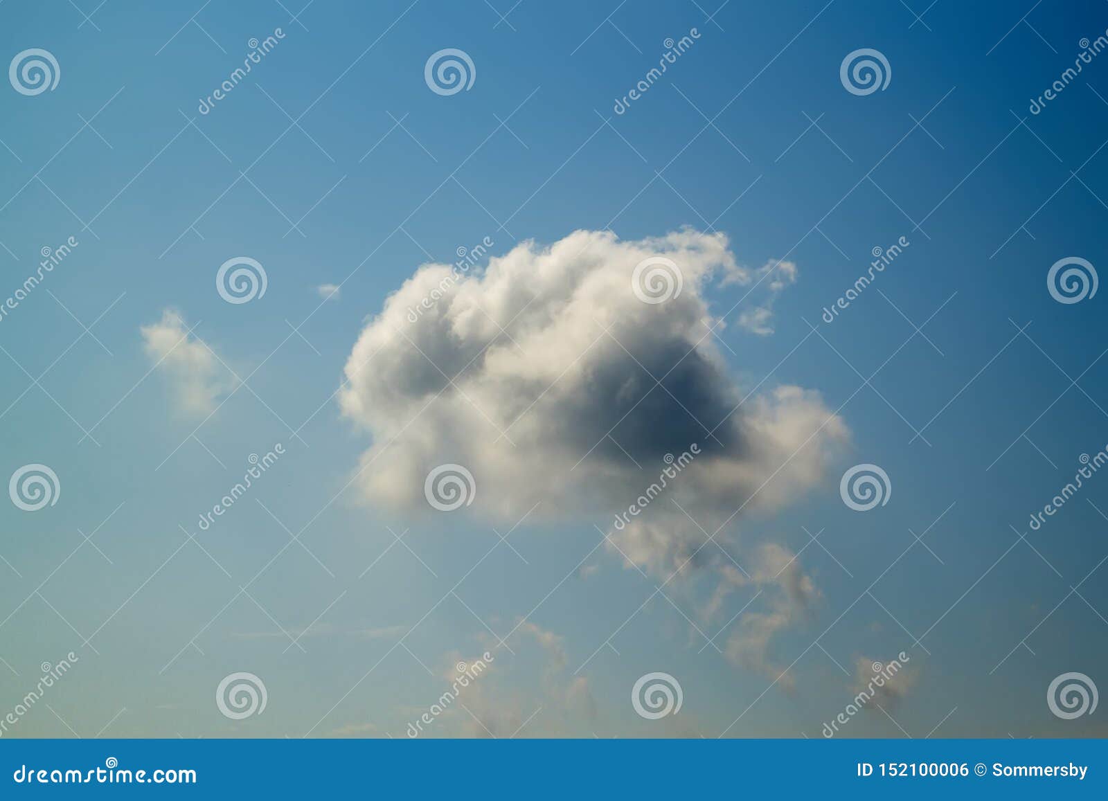 Beautiful Alone White Cloud on Blue Sky Background Stock Photo - Image ...