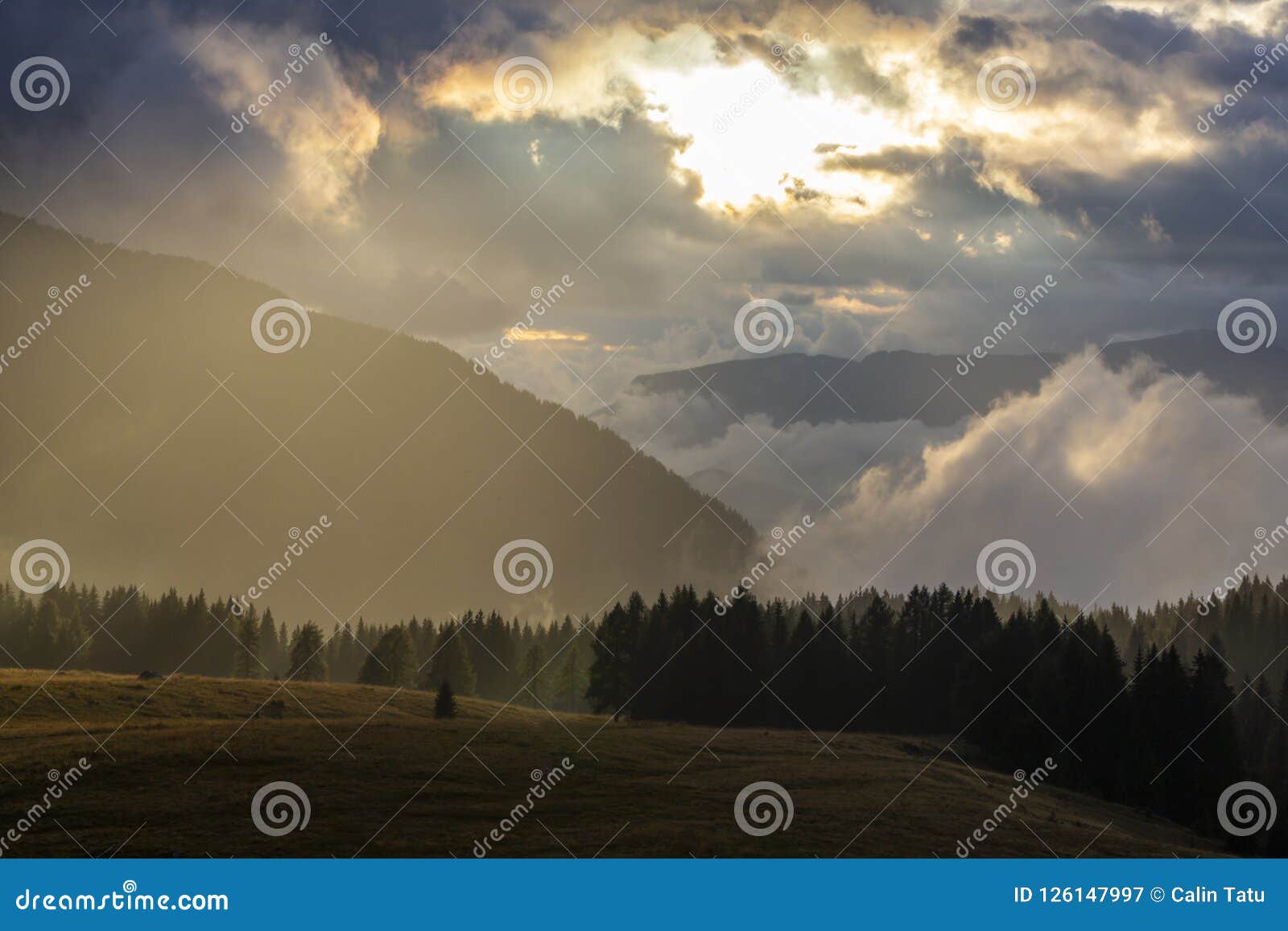 Beautiful Alpine Scenery in High Mountains with Dramatic Clouds and ...