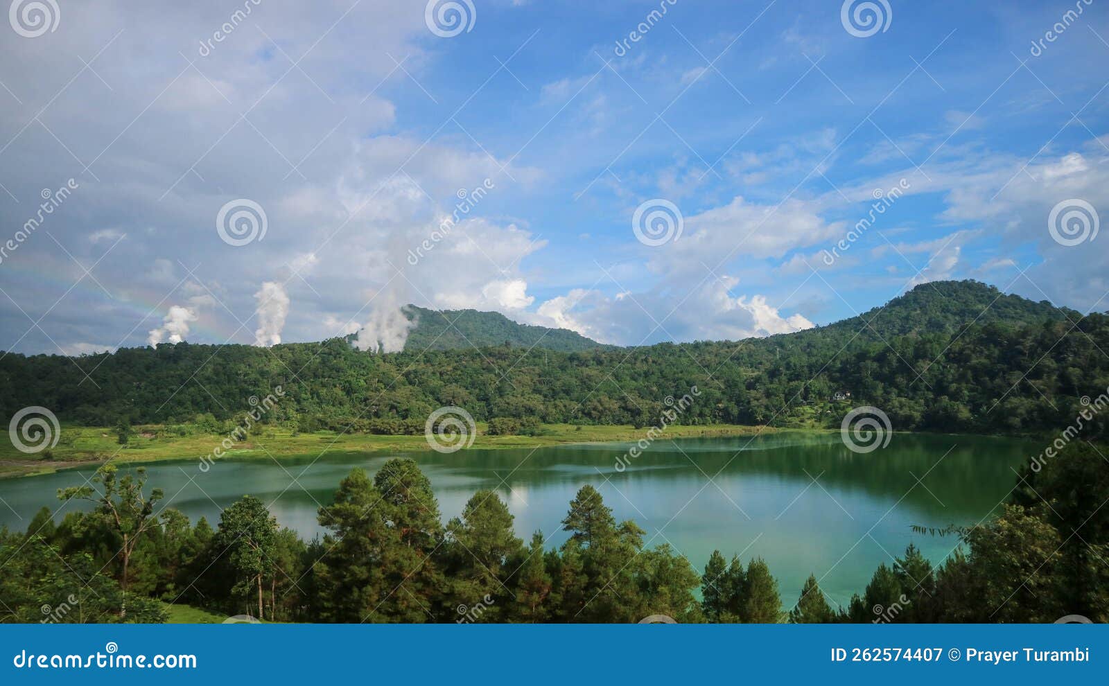 Beautiful and Amazing Lake Linow Stock Image - Image of dream, green ...