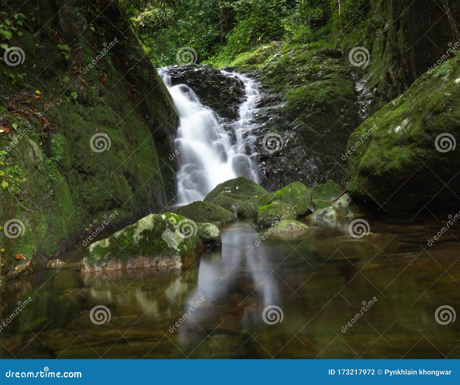 Amazing Landscape with Waterfall Stock Photo - Image of beauty ...