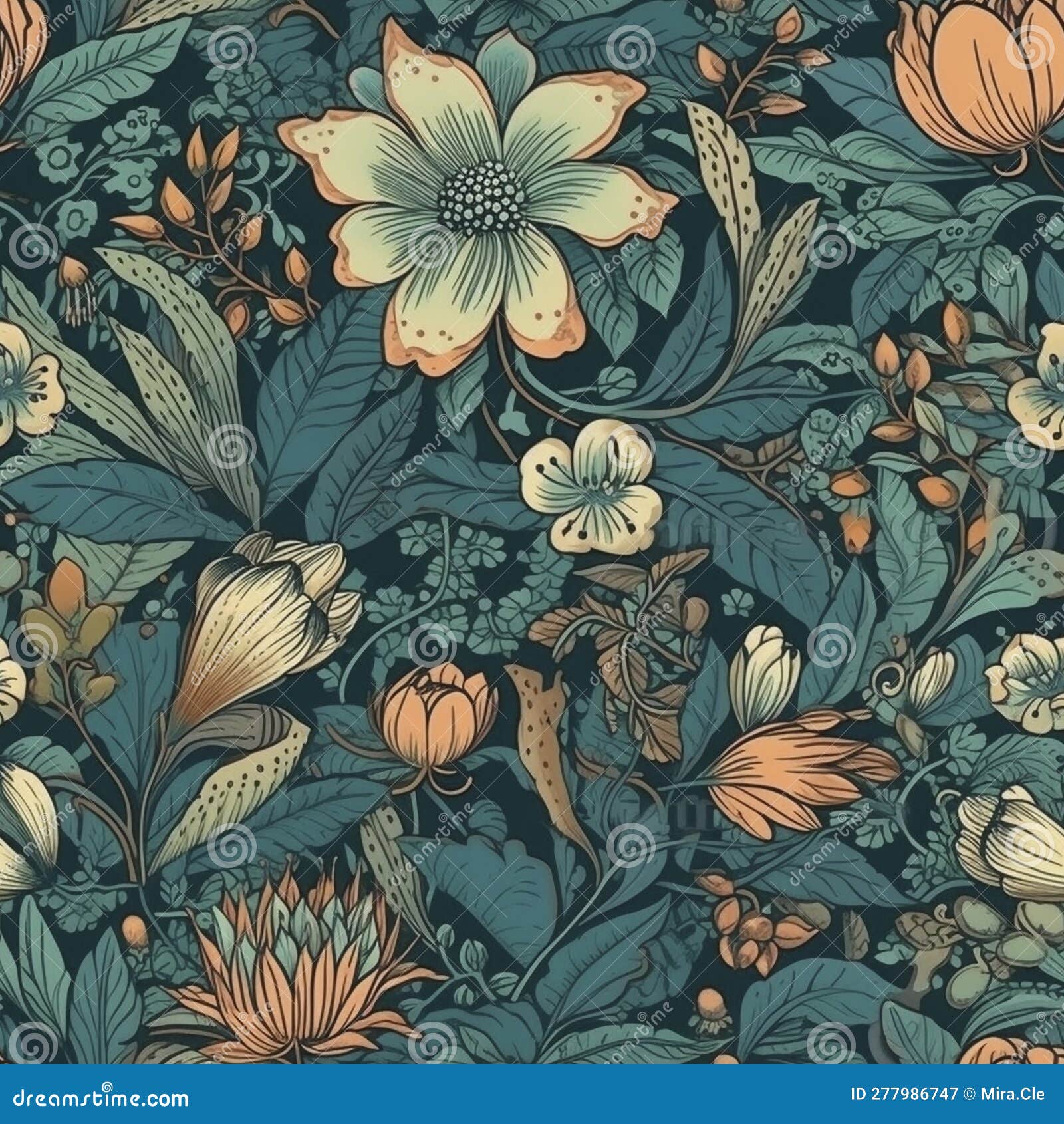Beautiful Amazonian Flower Seamless Pattern, Created with Generative AI ...