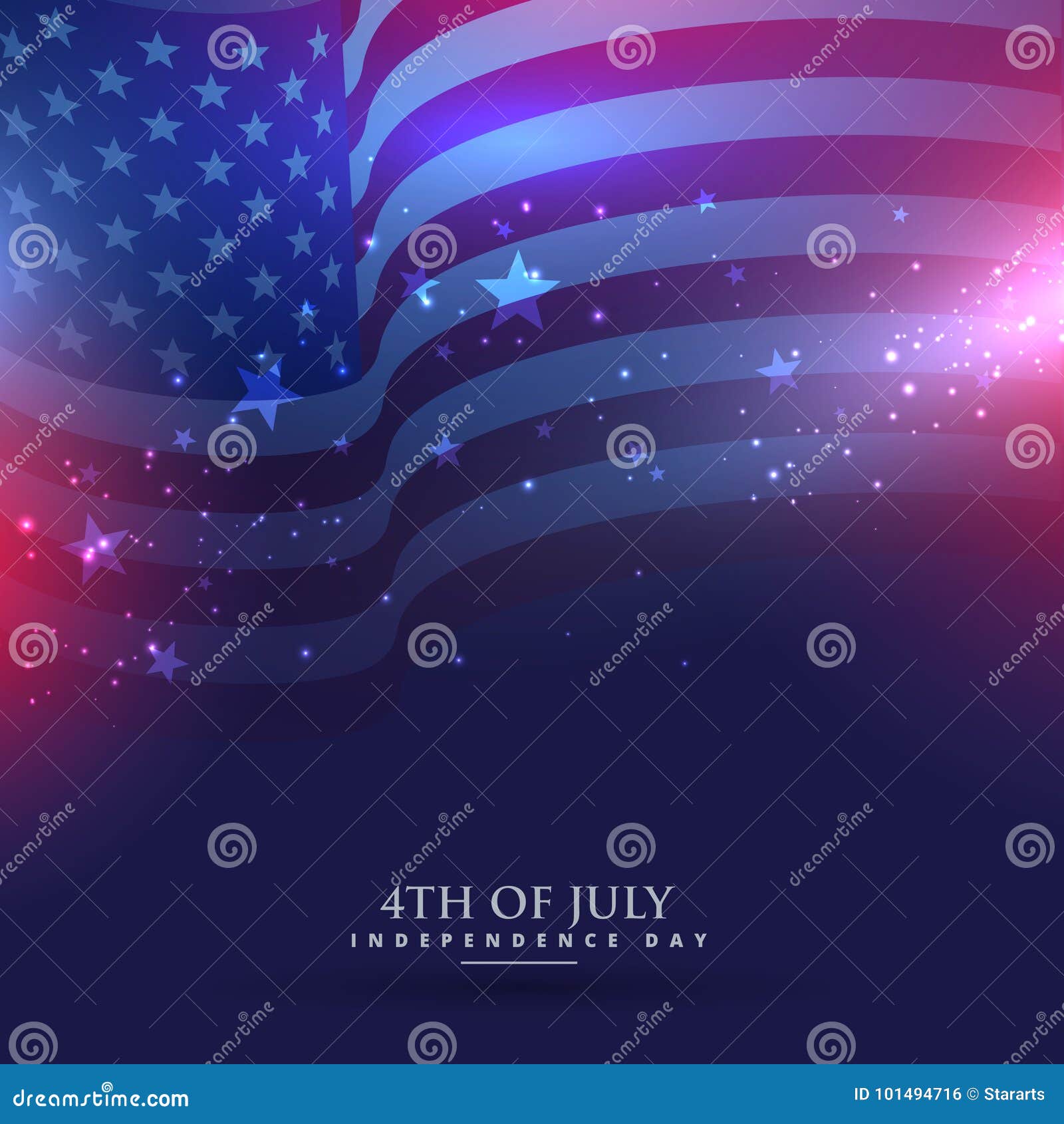 Beautiful American Flag Background Stock Vector - Illustration of ...