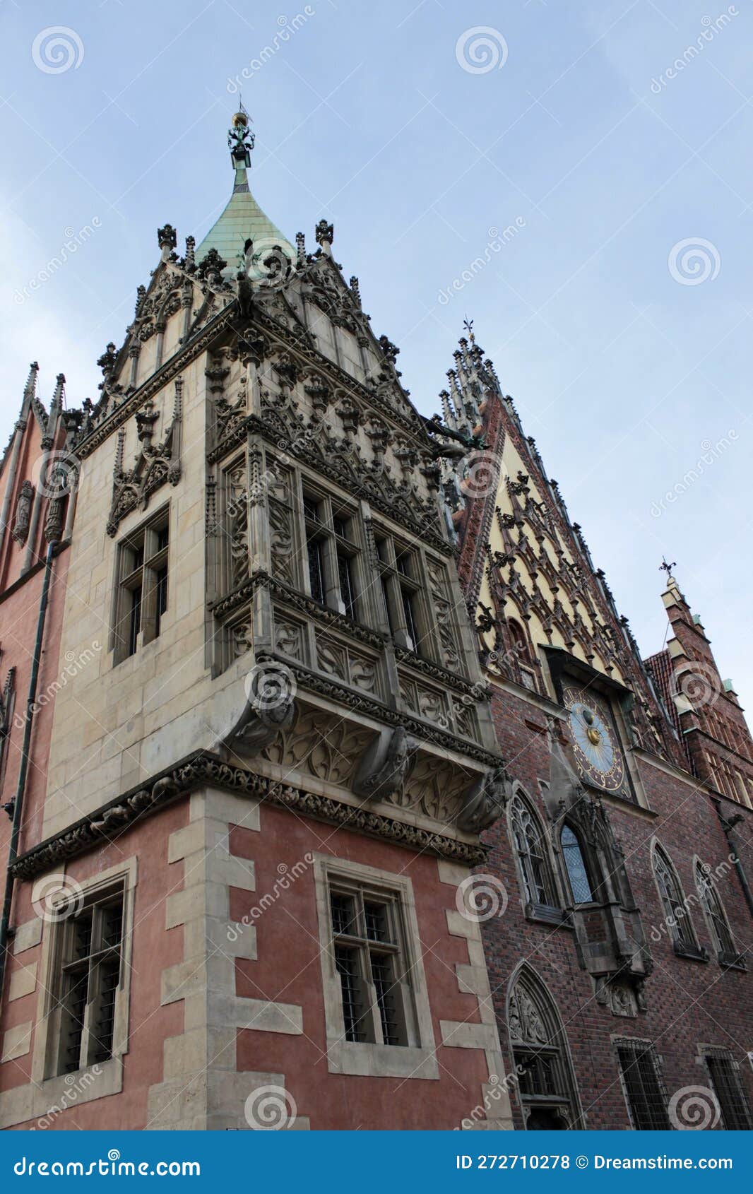 Beautiful Ancient Architecture of Tall Buildings in Poland Stock Photo ...