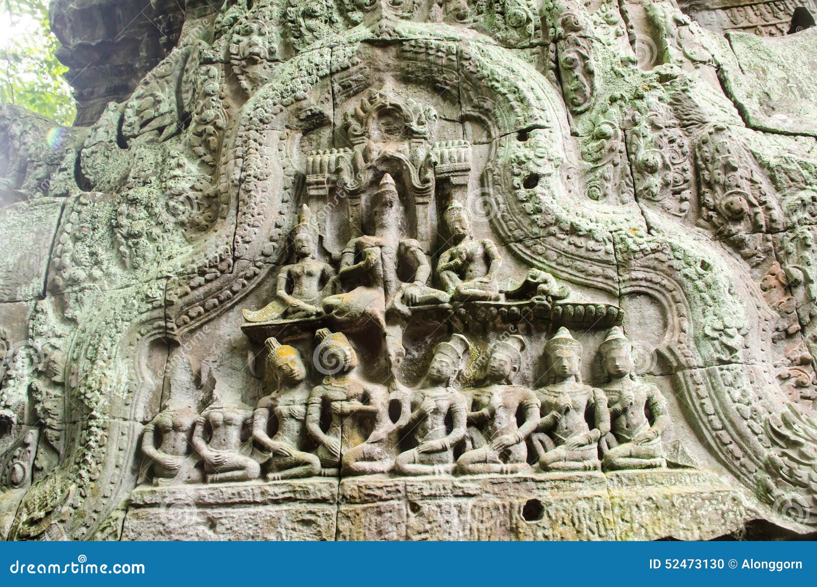 The Beautiful Ancient Carving on the Stone at Angkor Wat Stock Photo ...