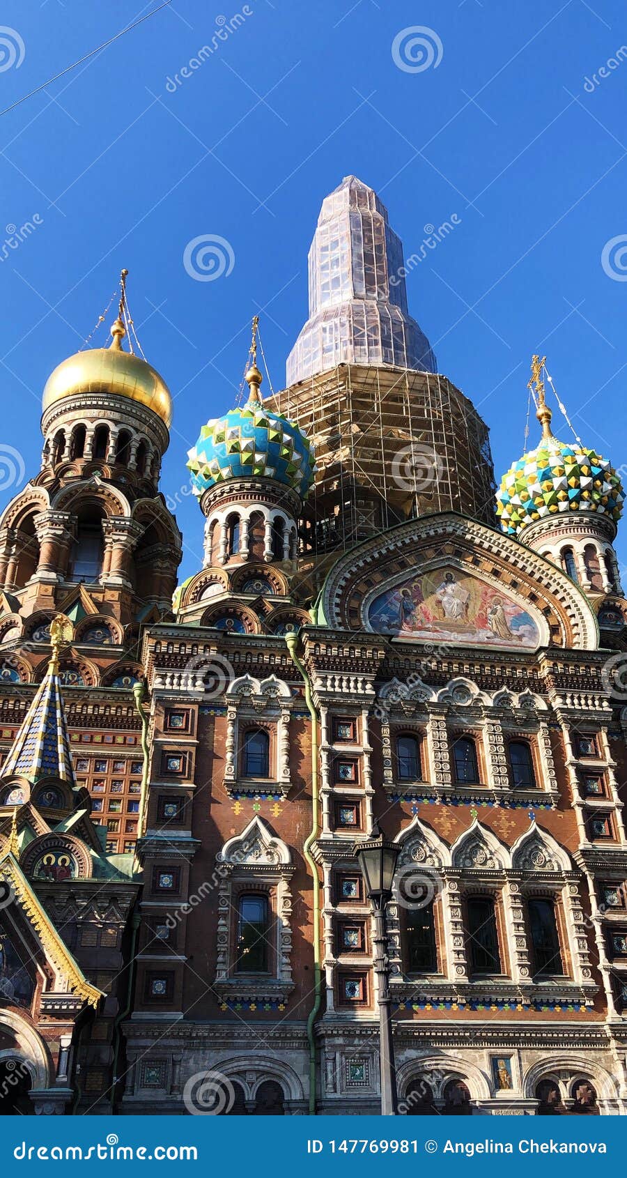 Beautiful Ancient Colored Temple in Russia View Stock Image - Image of ...
