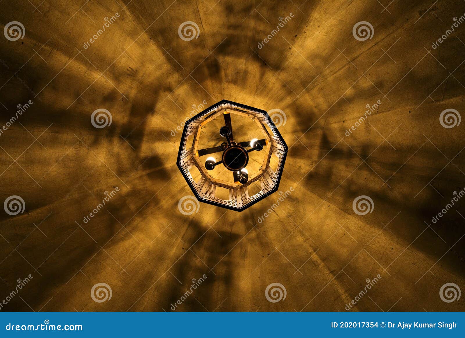 Beautiful Ancient Lamp with Pattern on Ceiling Stock Illustration ...