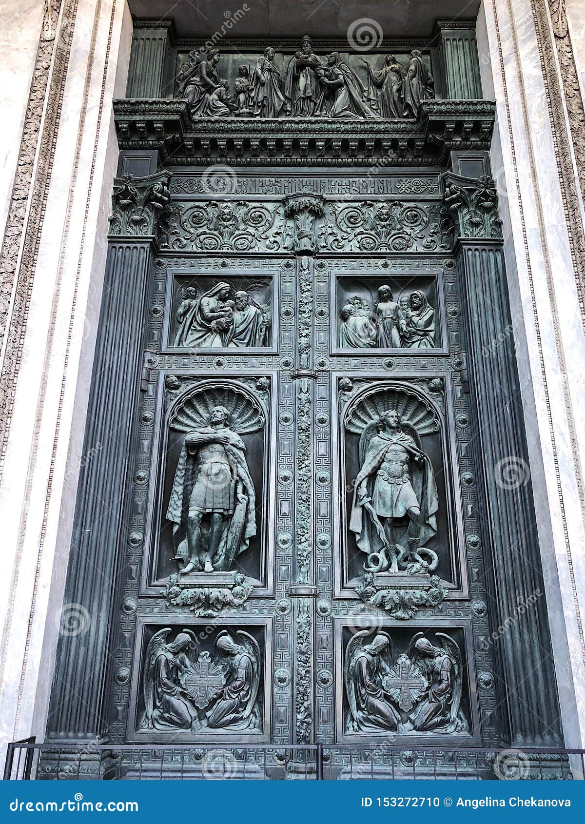 Beautiful Ancient Metal Doors with Pattern View Stock Photo - Image of ...