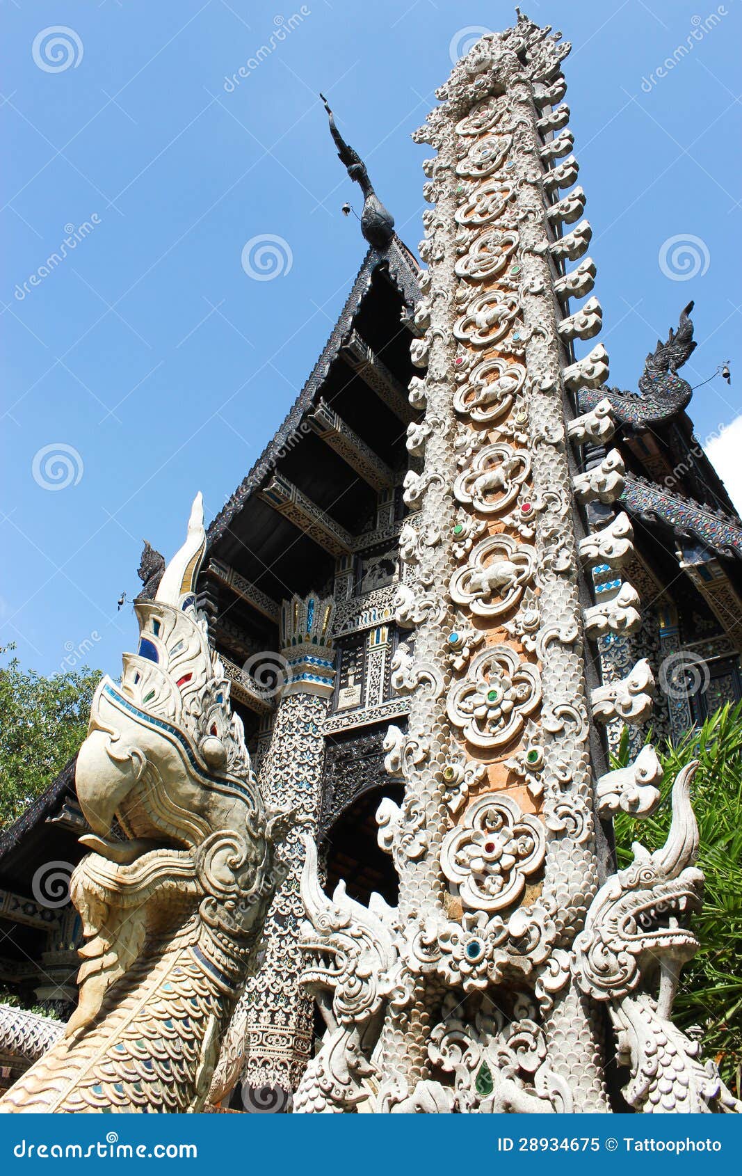Beautiful ancient pole stock image. Image of buddhist - 28934675