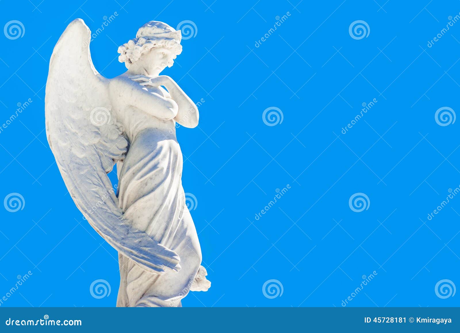 Beautiful Angel on a Blue Sky Stock Image - Image of monument, female ...
